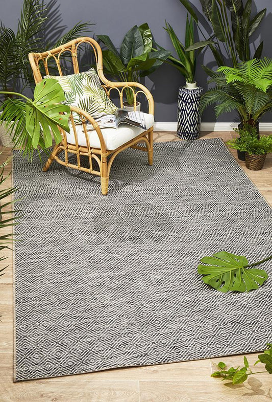 Courtyard Grey Indoor Outdoor Rug - Floorsome
