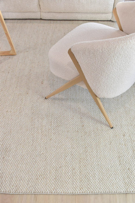 Mellura Earth Linen Wool Rug - Floorsome