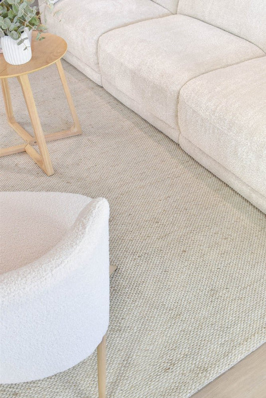 Mellura Earth Linen Wool Rug - Floorsome