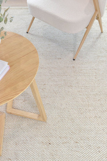 Mellura Earth Linen Wool Rug - Floorsome