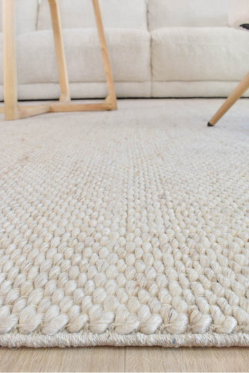 Mellura Earth Linen Wool Rug - Floorsome