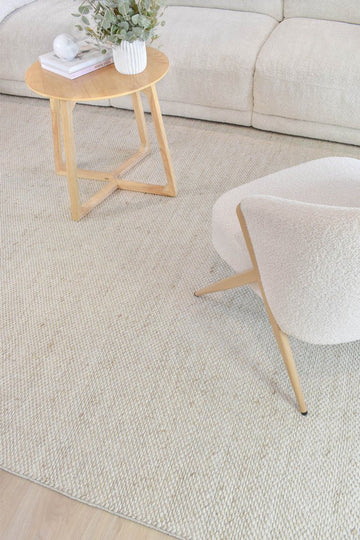 Mellura Earth Linen Wool Rug - Floorsome