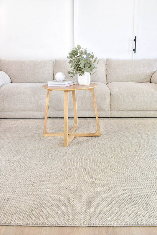 Mellura Earth Linen Wool Rug - Floorsome