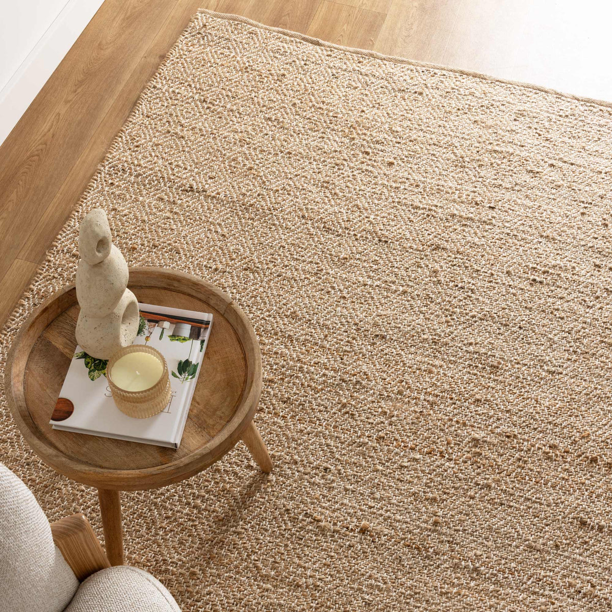 Oslo Natural Jute Diamonds Flat Weave Rug - Floorsome